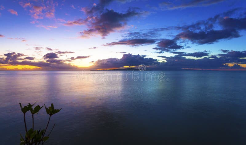 Sunset over Samoa stock image. Image of purple, ocean - 49768387