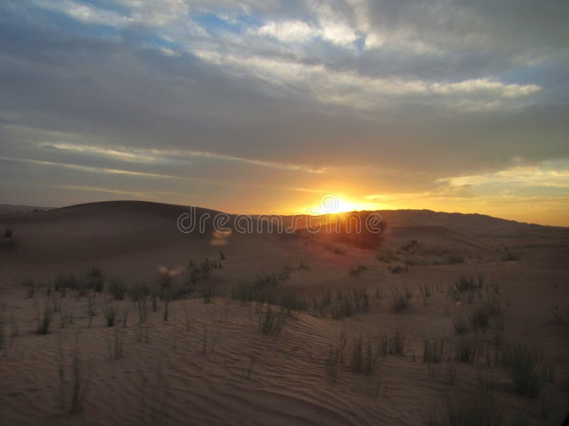Sunset Over The Sand Dunes In The Desert Stock Image - Image of drought ...