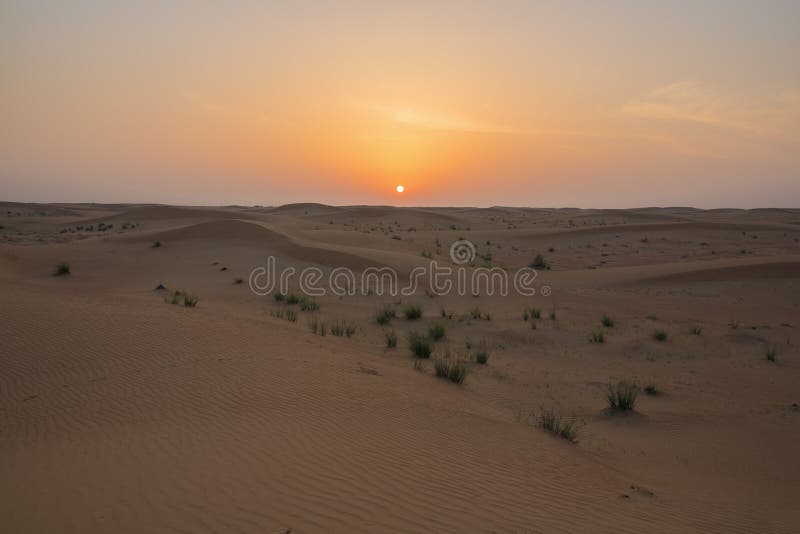 Sunset over sand dunes stock image. Image of middleeast - 95126035
