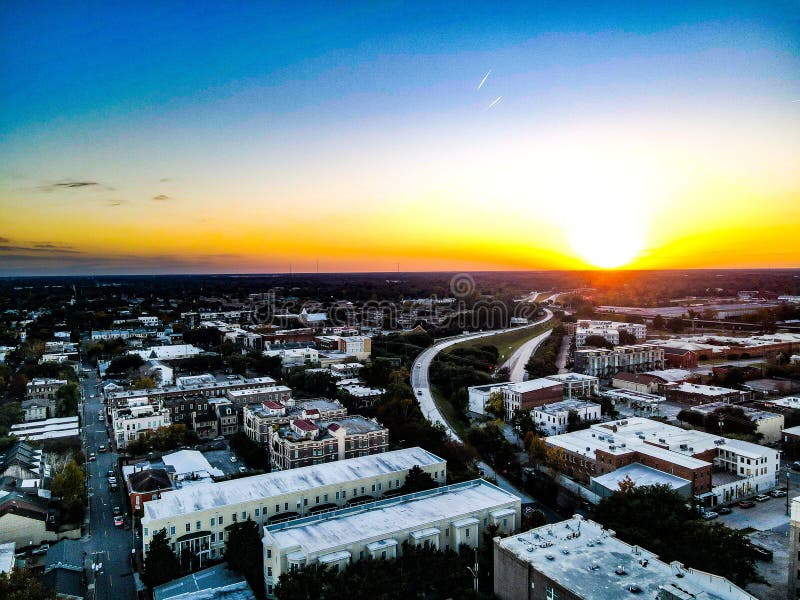 Sunset over Savannah stock photo. Image of georgia, default - 235213072