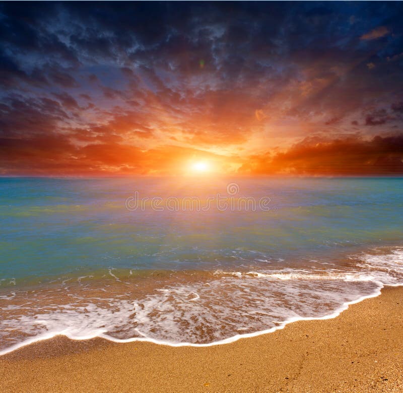 Sunset over sea stock image. Image of horizon, ocean - 23100431