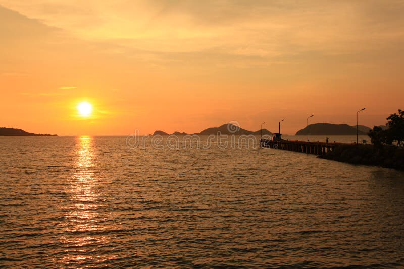 Sunset over sea and beach stock photo. Image of beach - 46331784