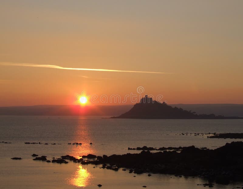 Sunset Over Sea In Cornwall Picture. Image: 3143113