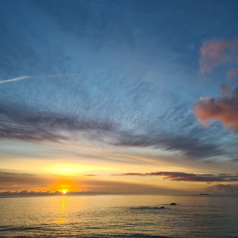 Sunset Over the Sea Cornwall UK Stock Image - Image of sand, holiday ...
