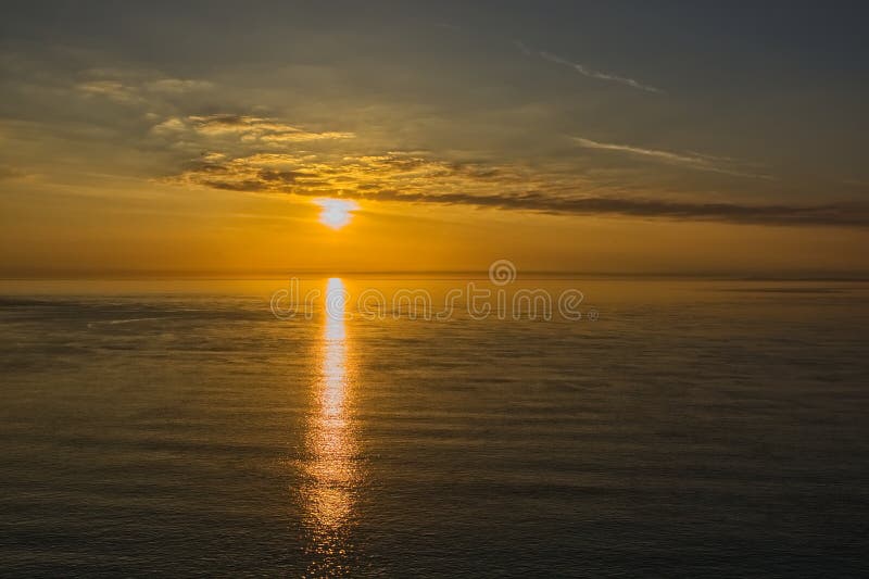 Sunset Over Sea in Devon, England Stock Photo - Image of water, devon ...