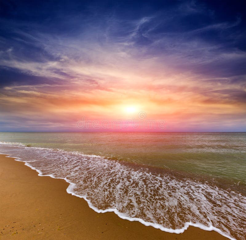 Sunset over ocean stock photo. Image of dusk, lake, dark - 41628268