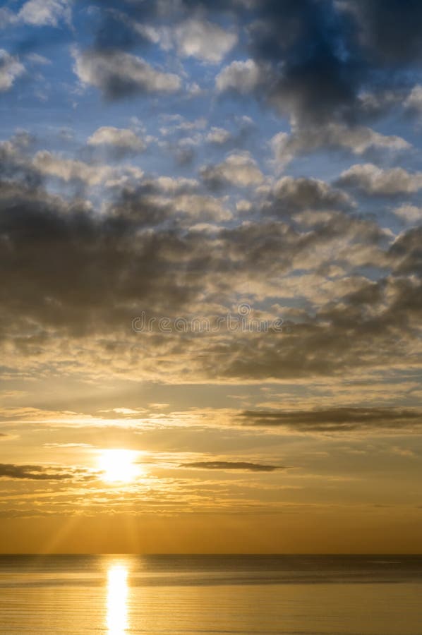 Sunset Over the Sea. Reflection of Sunlight in the Sea Waves. the Sky ...