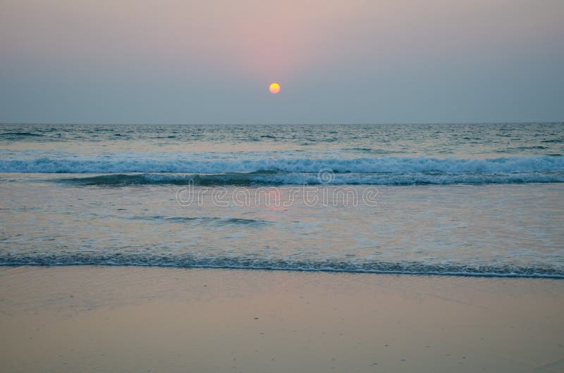 Sunset Over a Sea Smooth Surface a Beautiful Landscape Stock Image ...