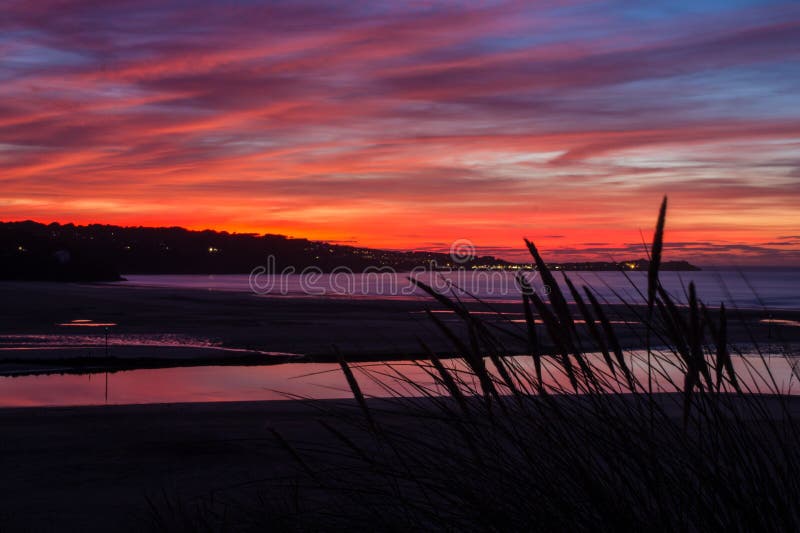 Sunset stock image. Image of orange, sunset, ives, grass - 33647195