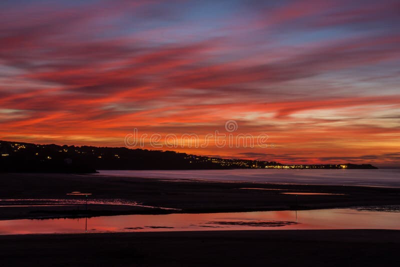 Sunset stock photo. Image of night, lights, purples, evening - 33647238