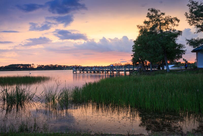 Sunset Over Sugden Regional Park in Naples, Florida Stock Photo - Image ...