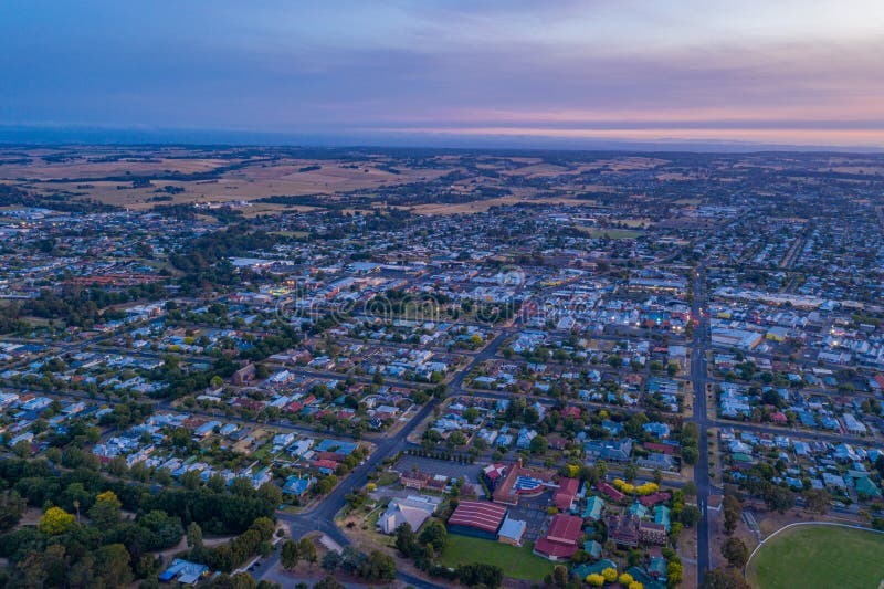 Sunset Over Town Colac in Australia Stock Image - Image of colac ...