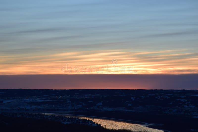 Sunset over the town stock photo. Image of landscape - 84687798