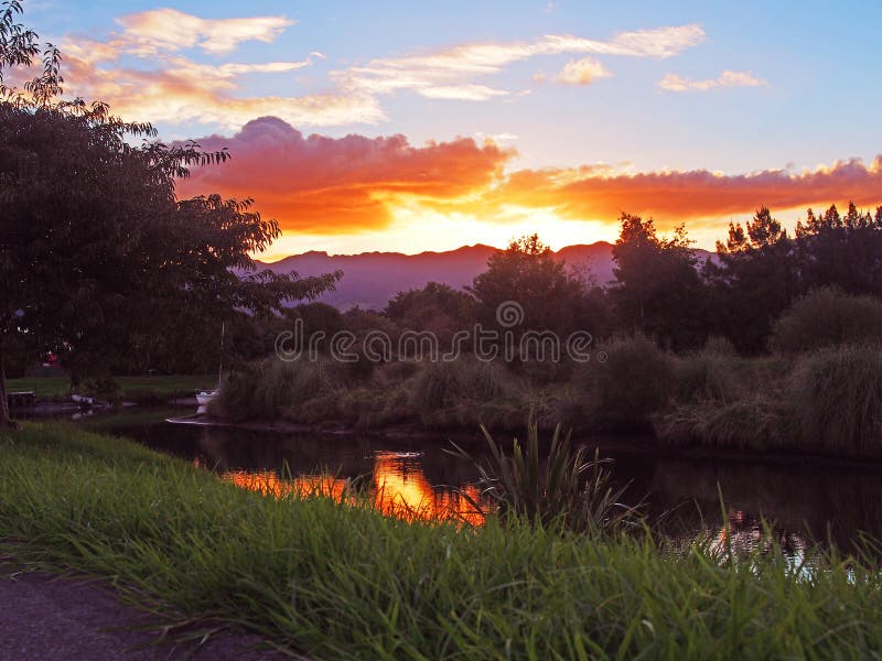 Sunset 6 stock photo. Image of sunset, silhouette, firey - 15692