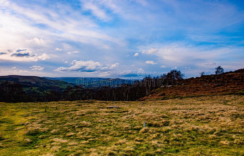 Sunset Over the Valley with Dramatic Clouds. Stock Photo - Image of ...