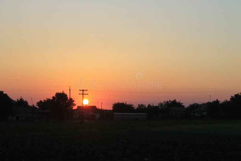 Sunset over village stock photo. Image of area, destinations - 59811404