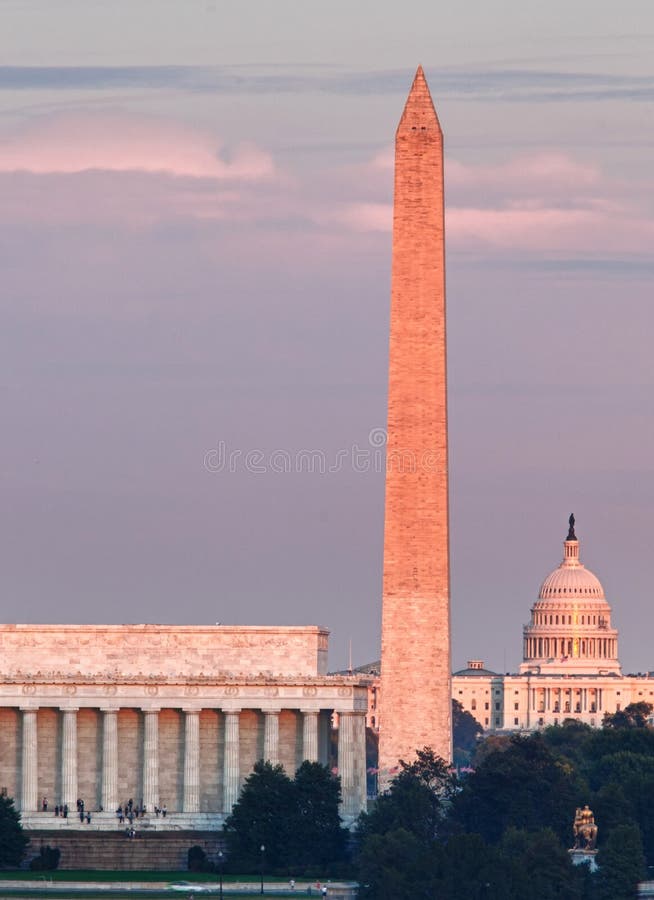 Sunset over Washington DC editorial photo. Image of capitol - 16694856