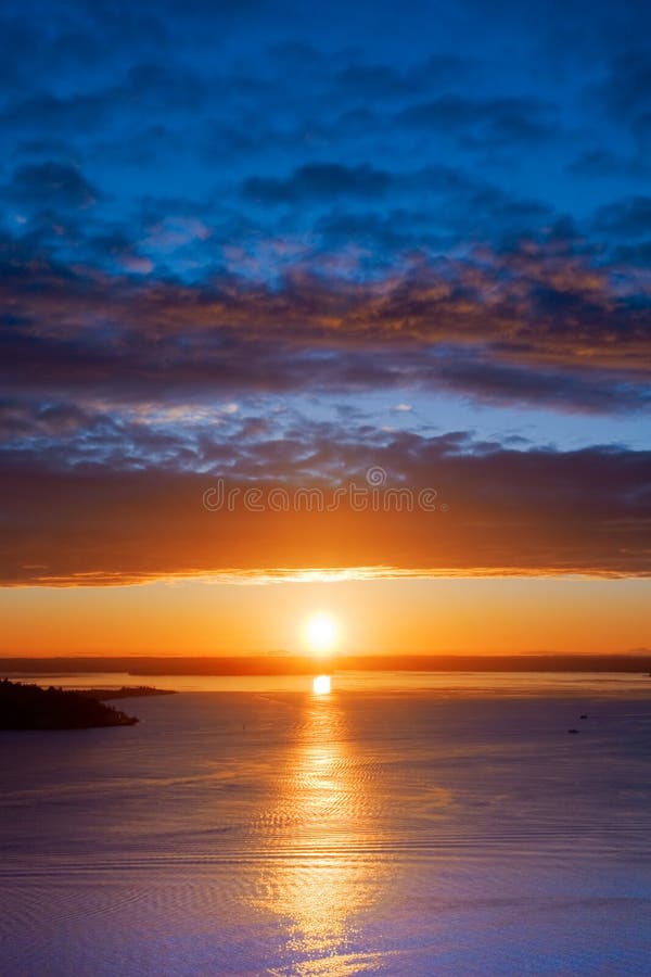 Sunset over water stock image. Image of clouds, calm - 11825117