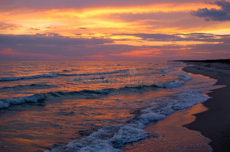 Sunset over water stock photo. Image of romantic, heaven - 6064020