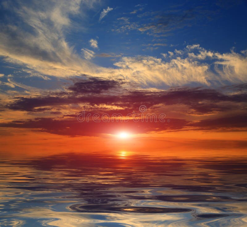 Sunset over water stock photo. Image of pond, outdoor - 194589186
