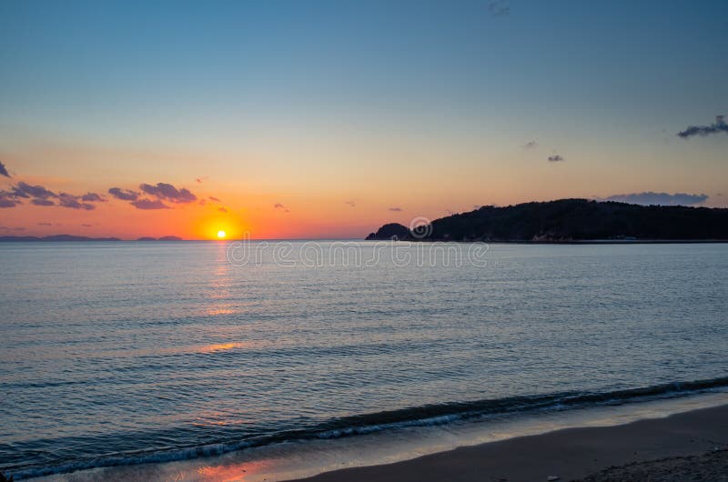 Sunset Over West Sea, South Korea Stock Image - Image of beauty, sunset ...
