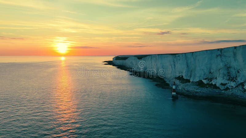 Sunset Over the White Cliffs of Dover Stock Image - Image of beautiful ...