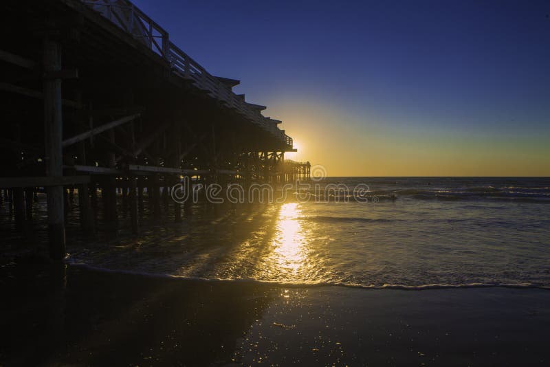 Sunset at Pacific Beach Pier Stock Photo - Image of surf, diego: 63286828