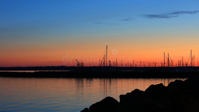 Sunset at Pacific Coast in Washington State Stock Image - Image of ...