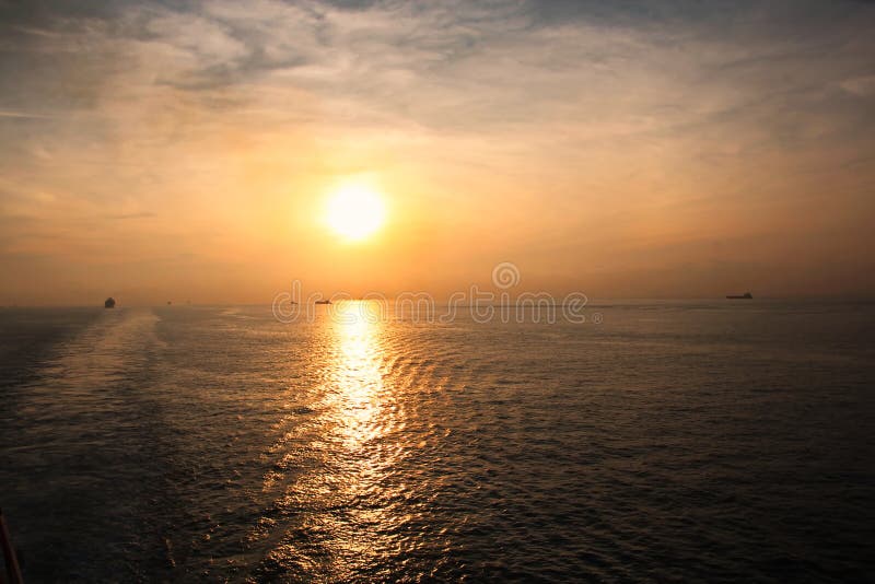 Sunset in the Pacific Ocean. Different Types of Sunset from the Side of ...