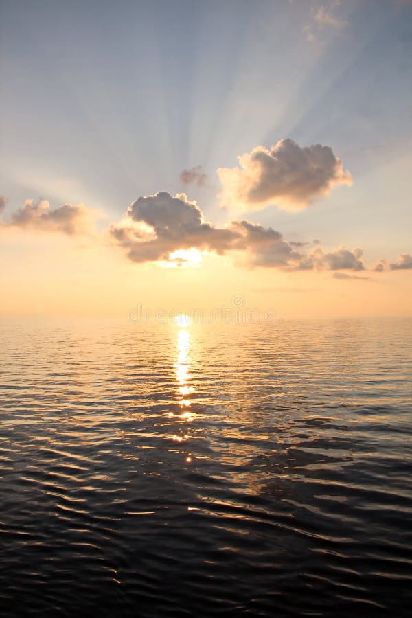 Sunset in the Pacific Ocean. Different Types of Sunset from the Side of ...