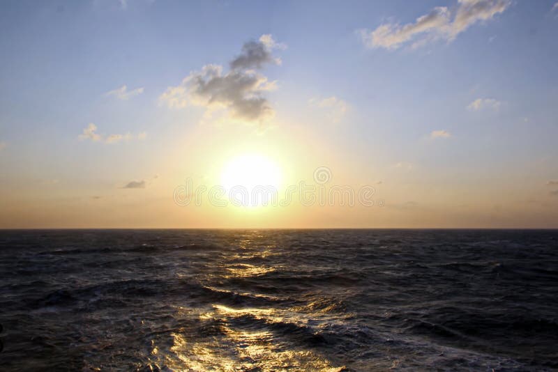 Sunset in the Pacific Ocean. Different Types of Sunset from the Side of ...