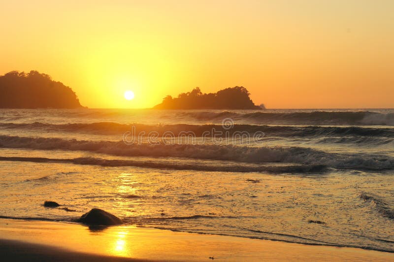 Sunset in the Pacific Ocean. Philippines Stock Image - Image of island ...