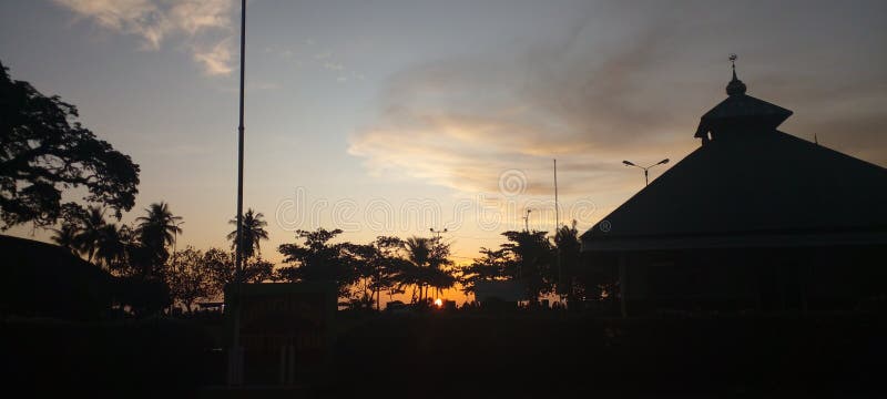 Sunset on the Padang city stock photo. Image of hakim - 265738028