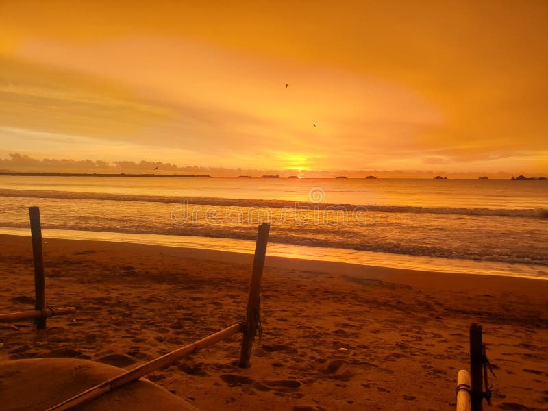Sunset at Palabuhan Ratu West Java Indonesia Stock Photo - Image of ...