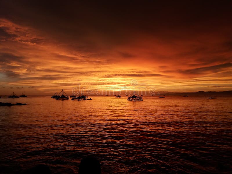 Sunset at Palabuhanratu Beach - West Java Stock Image - Image of ...