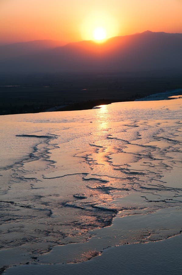 Sunset at Pamukkale (Turkey) Stock Image - Image of chalk, scenic: 36536069