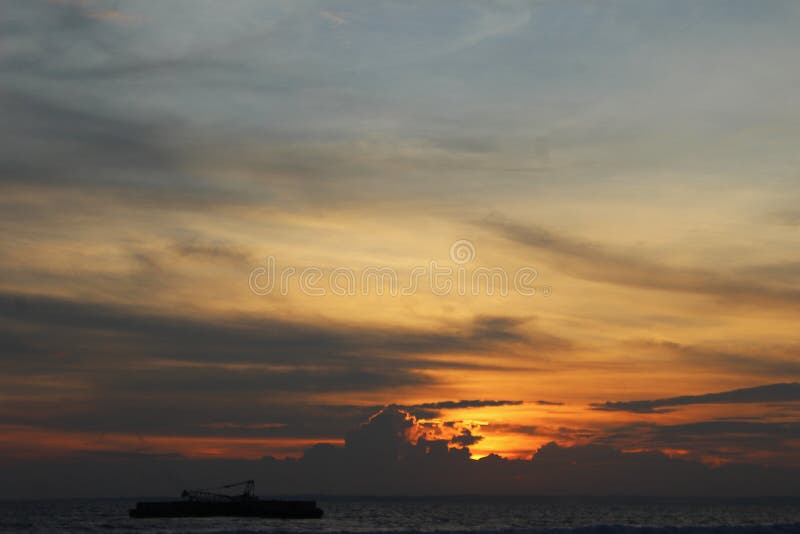 Sunset at Pangandaran Beach Stock Image - Image of dusk, coast: 203611615