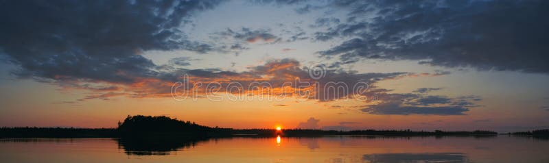 Glorious Sunset, Lake of the Woods, Kenora, Ontario Stock Image - Image ...