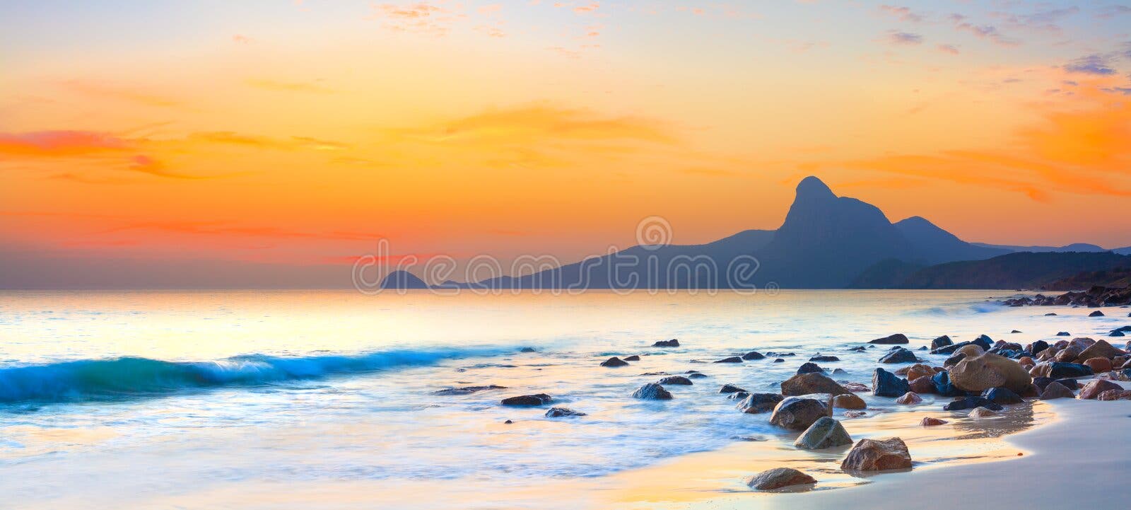 Sunset panorama stock photo. Image of beach, island, scenic - 31816164