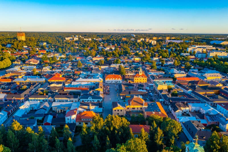 Sunset Panorama of Finnish Town Rauma Stock Photo - Image of rauma ...