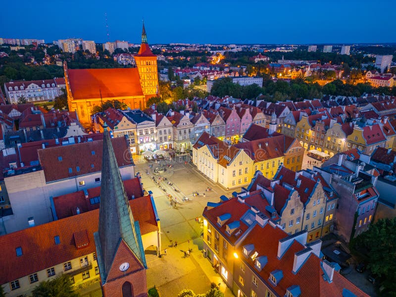Sunset Panorama of Olsztyn in Poland Stock Photo - Image of polish ...