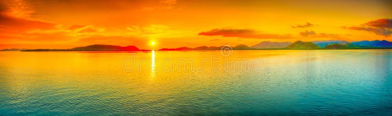 Sunset panorama stock photo. Image of beach, island, scenic - 31816164