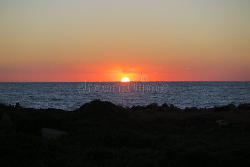 Sunset in paphos, cyprus stock image. Image of cyprus - 89479131