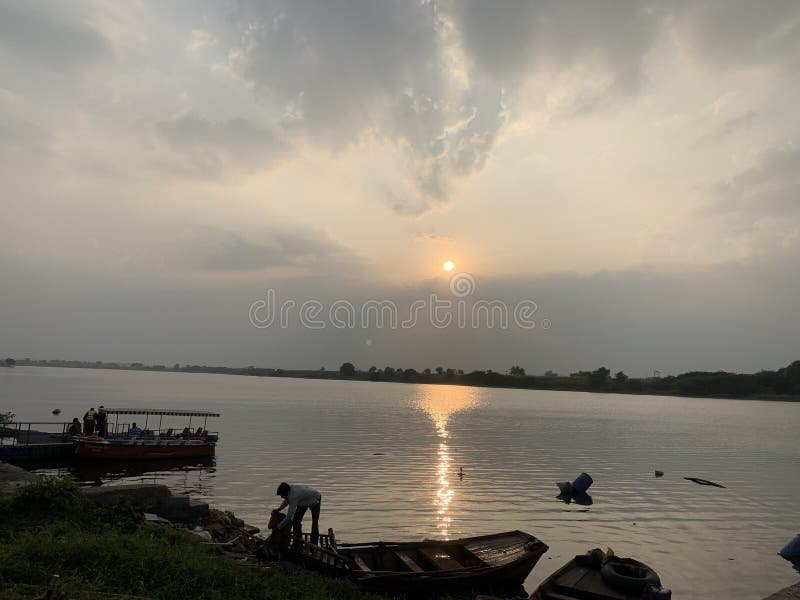 Sunset at Pargaon Bridge on Bhima River Stock Photo - Image of beauty ...