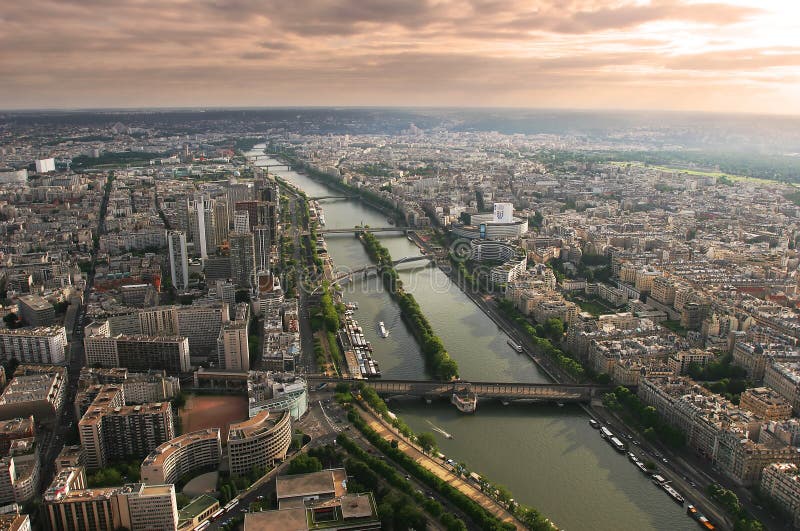 Sunset in Paris. stock photo. Image of famous, city, building - 2856396