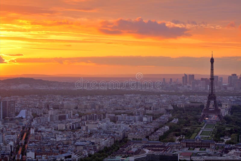 Sunset in Paris stock image. Image of eiffel, paris, europe - 9306687