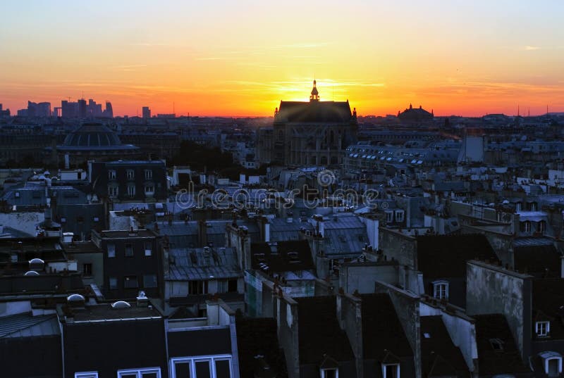 Sunset of Paris stock photo. Image of architecture, france - 9890326