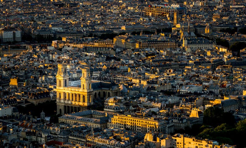 Sunset in Paris stock photo. Image of view, panorama - 75901262