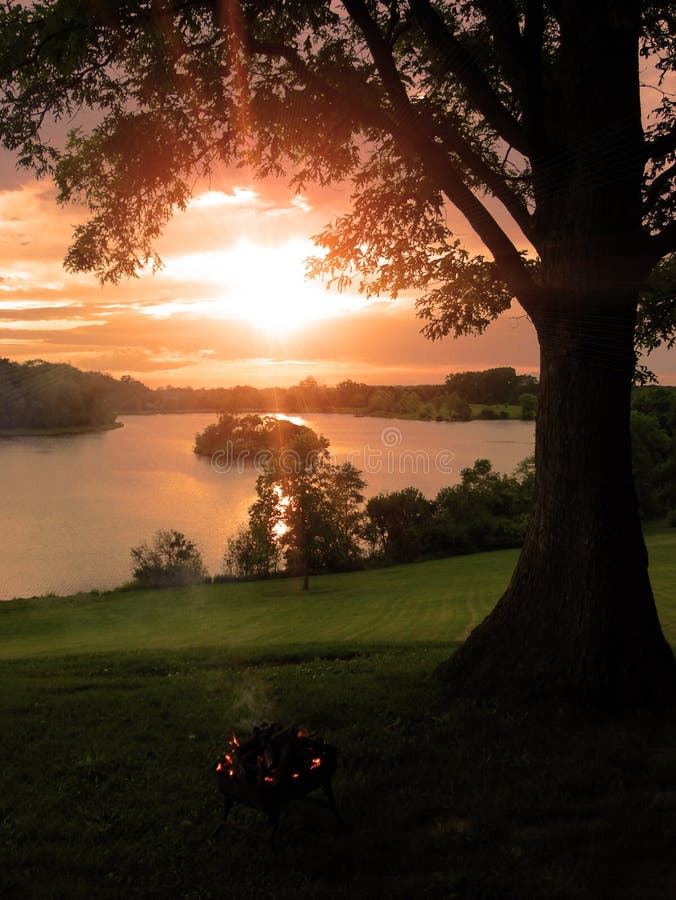 Sunset in the park stock image. Image of fantasy, bright - 18868439