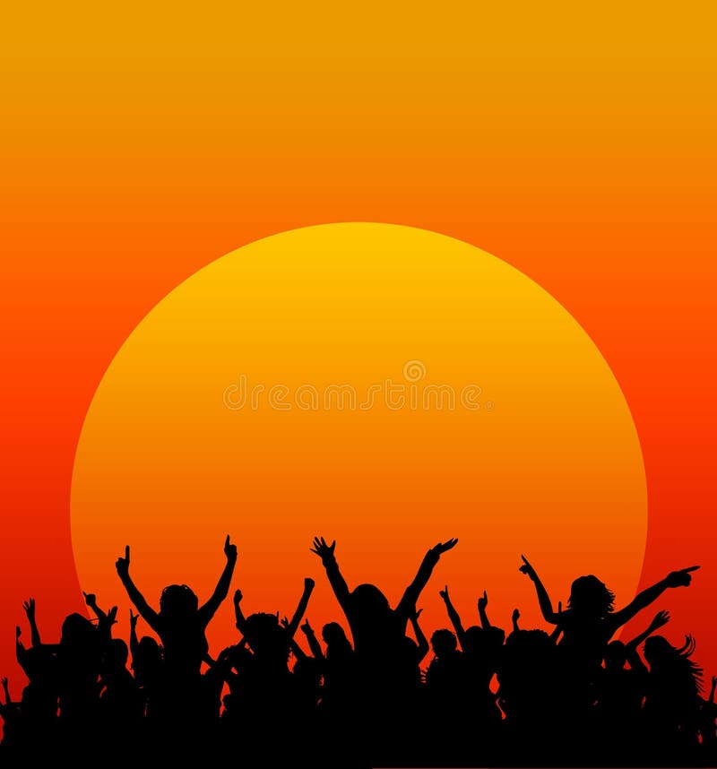 Sunset Party Stock Illustration Illustration Of Cheerful 37903396